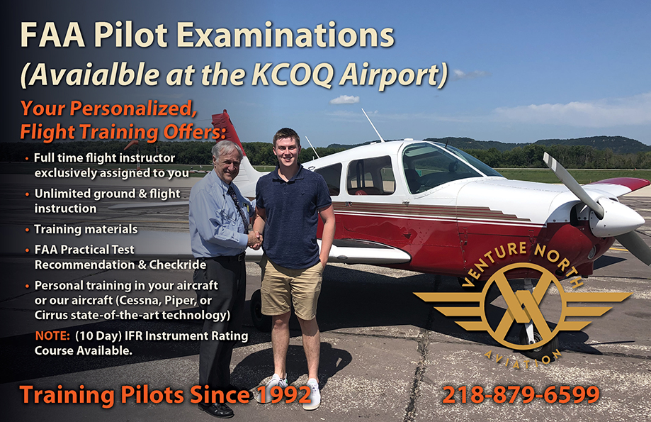 FAA Pilot Examiner | Cloquet Minnesota | Venture North Avation, LLC